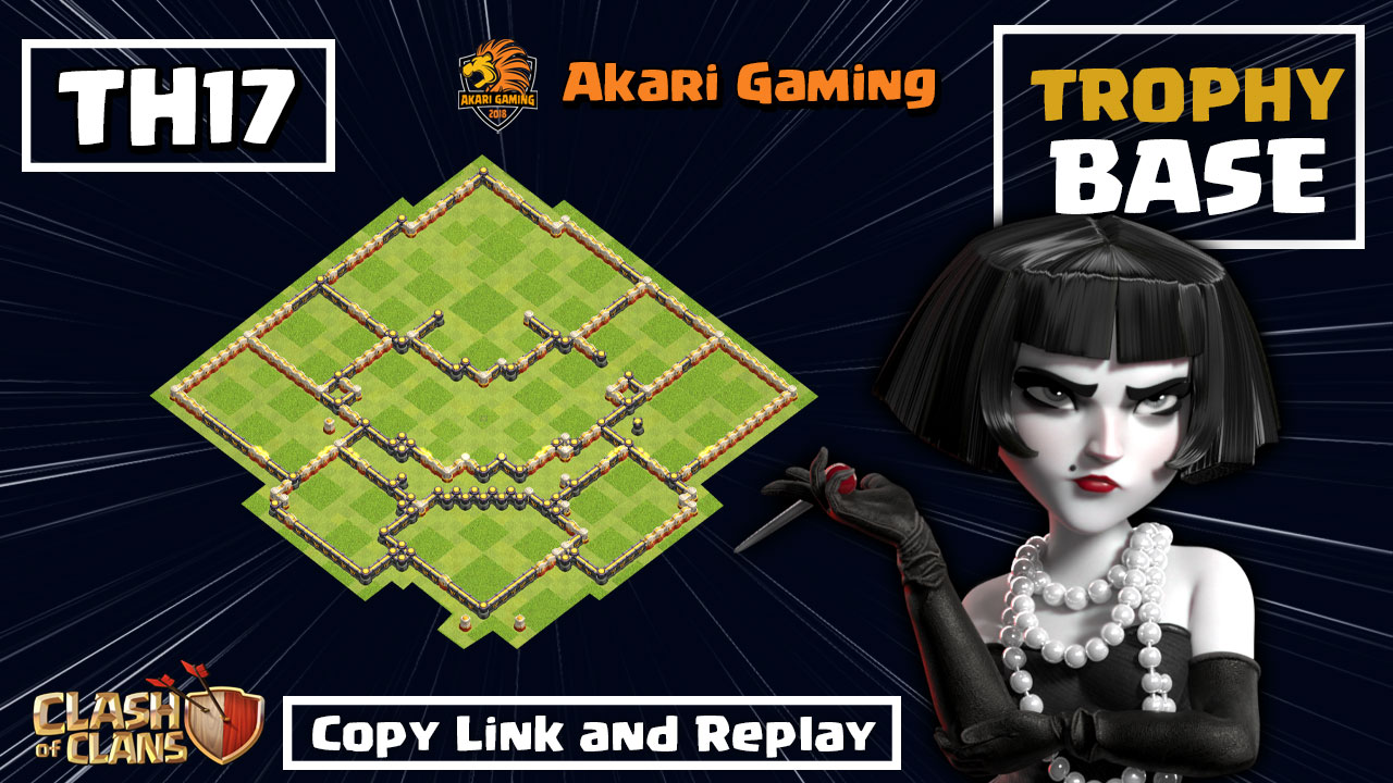 New Base TH17 Chốt Cúp Rank 5k8 Huyền Thoại Clash of clans